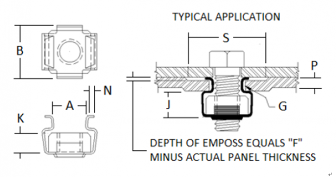 Polished Hardware Nuts Bolts Sqaure Mounting Stainless Steel M6 Cage Nuts