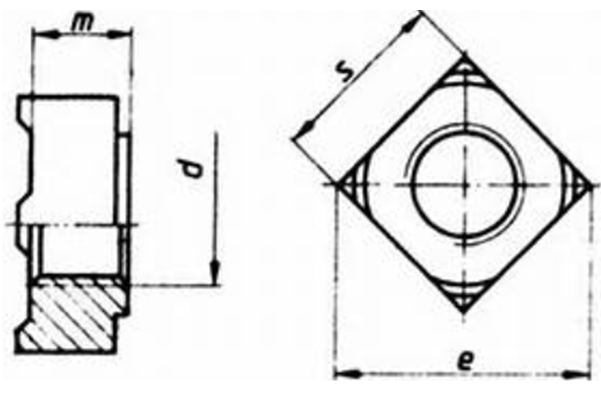 Stainless Steel M6 DIN 928 Square Weld Nut ST37 Plain Plated Grade 5