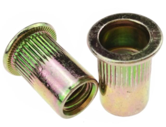 ANSI Steel Rivet Nuts Galvanized Knurling Serrated Flat Head